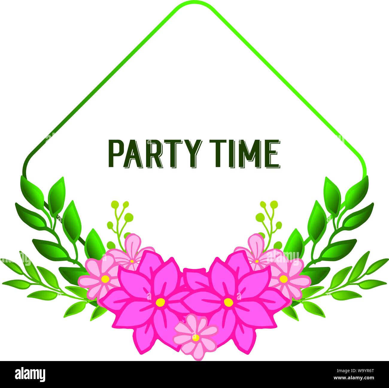 Vintage floral frame background, for card various design of party time ...