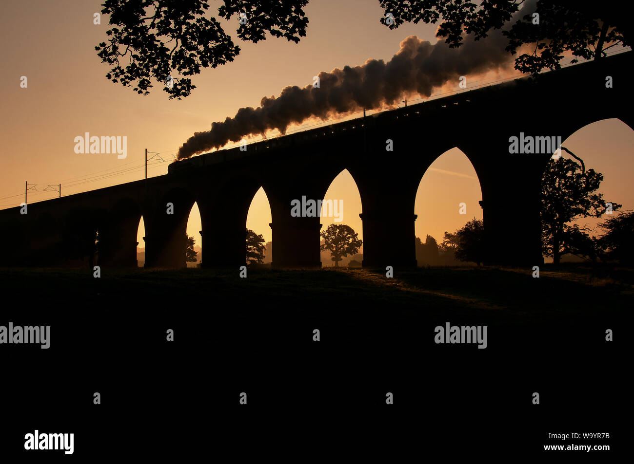 Stanier Pacific No.6233 races across Twemlow Viaduct shortly after ...