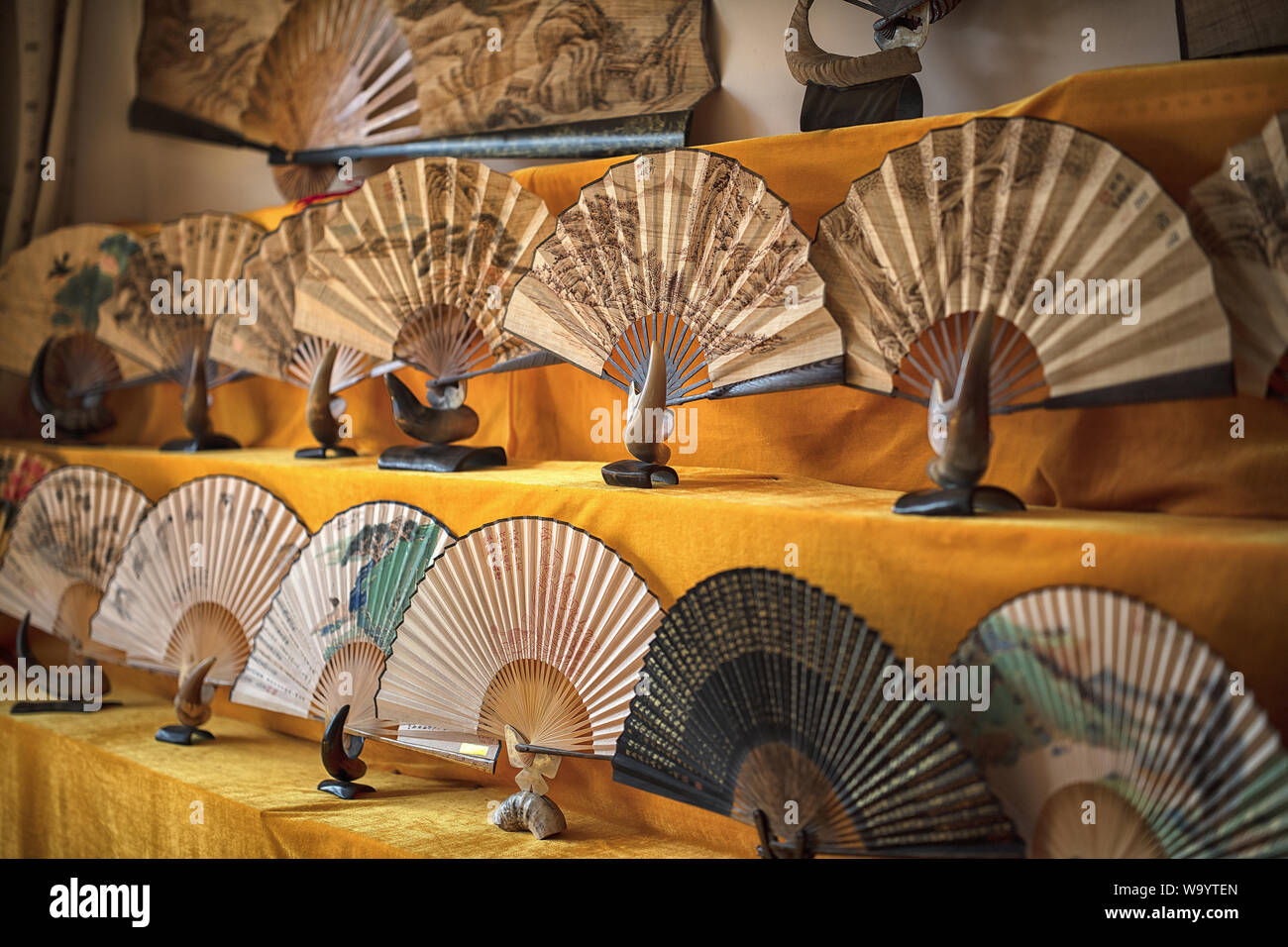 Handmade folding fan Stock Photo - Alamy