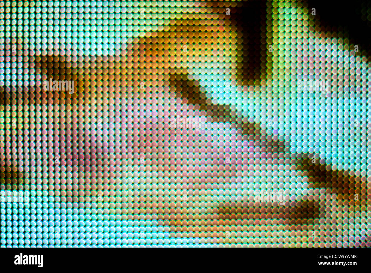 Colorful of the LED screen at the opening of the show Stock Photo - Alamy