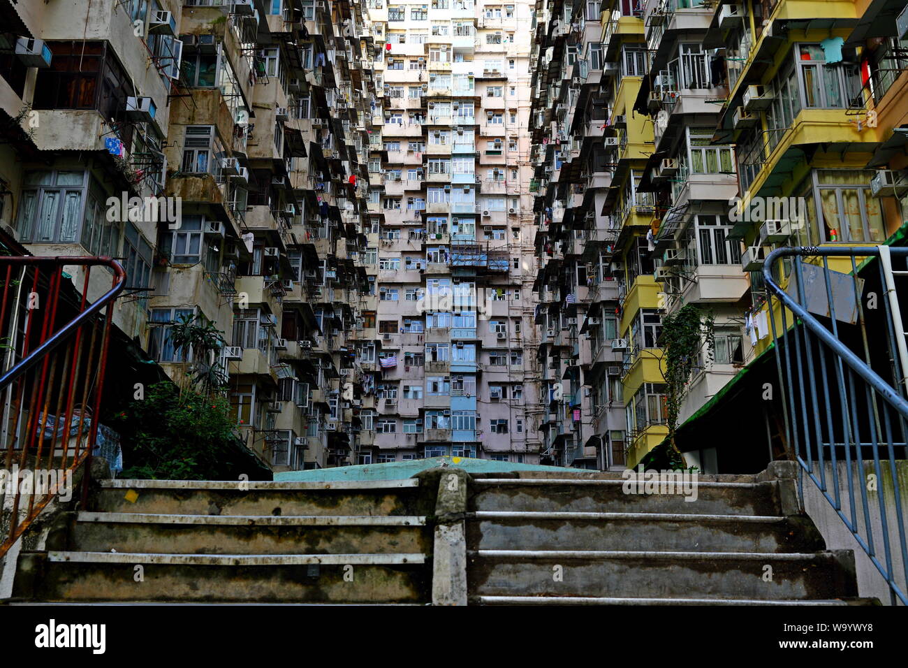 Old public populated housing estates in Hong Kong, China Stock Photo ...