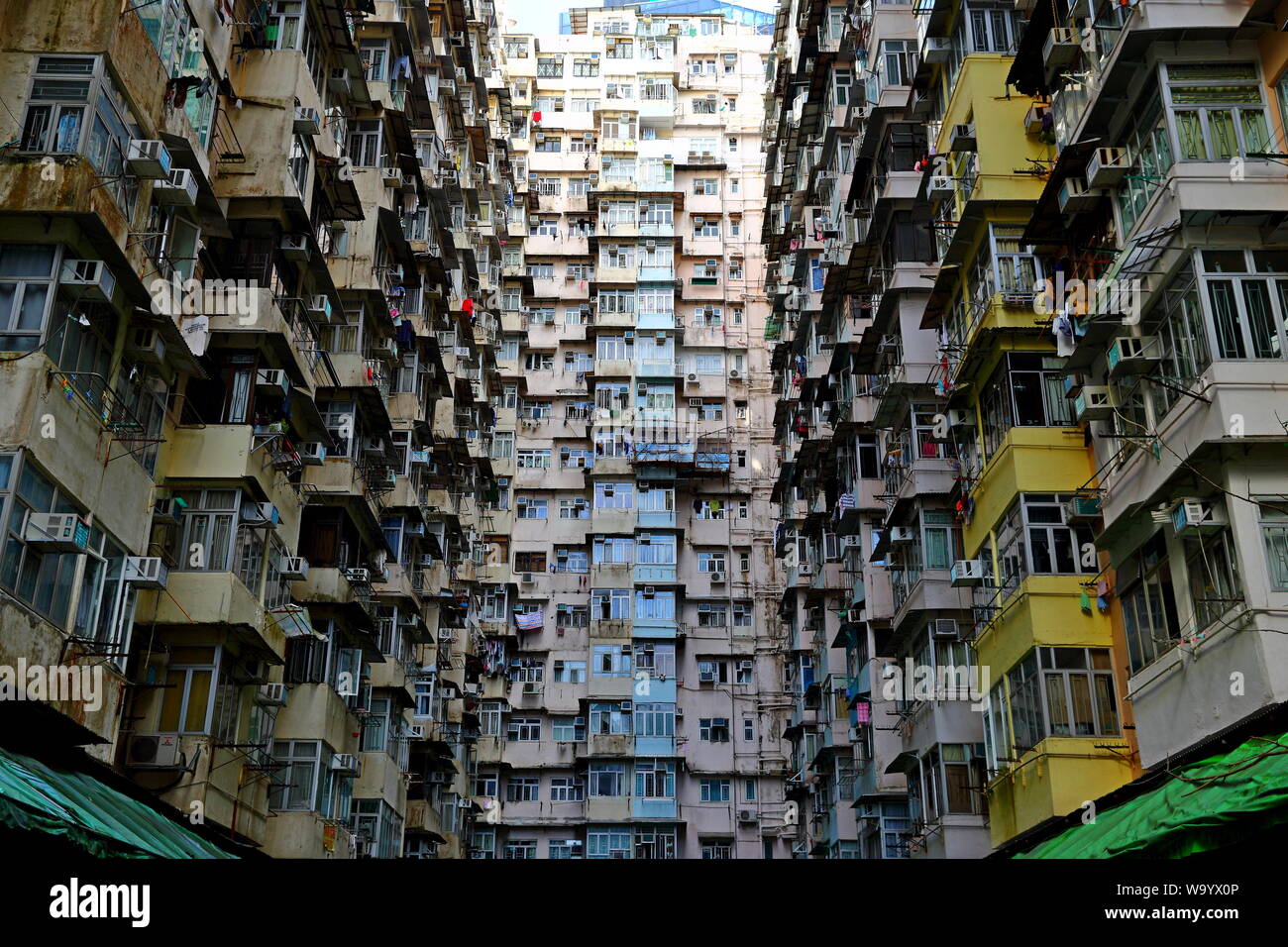 Old public populated housing estates in Hong Kong, China Stock Photo ...
