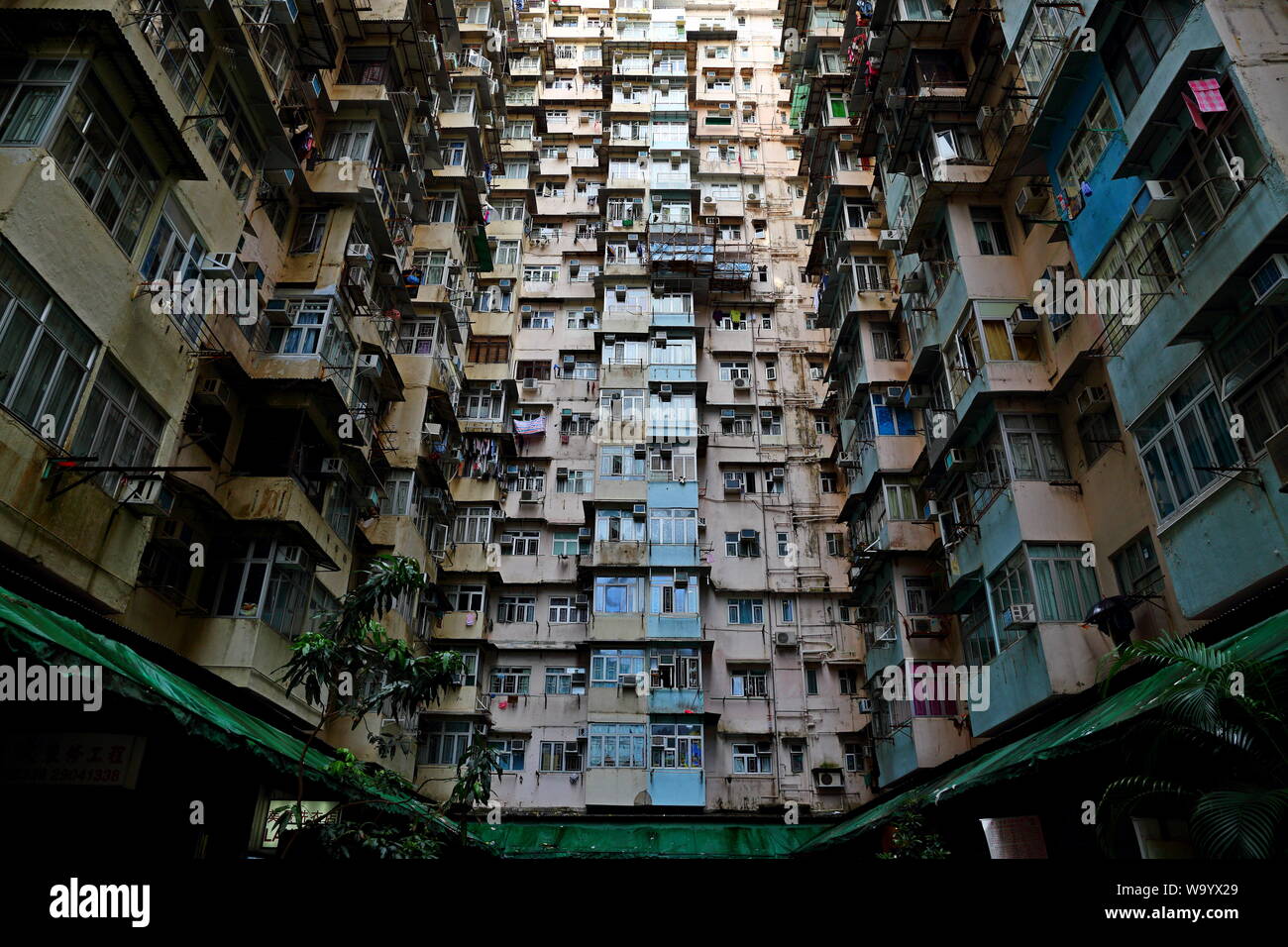 Old public populated housing estates in Hong Kong, China Stock Photo ...