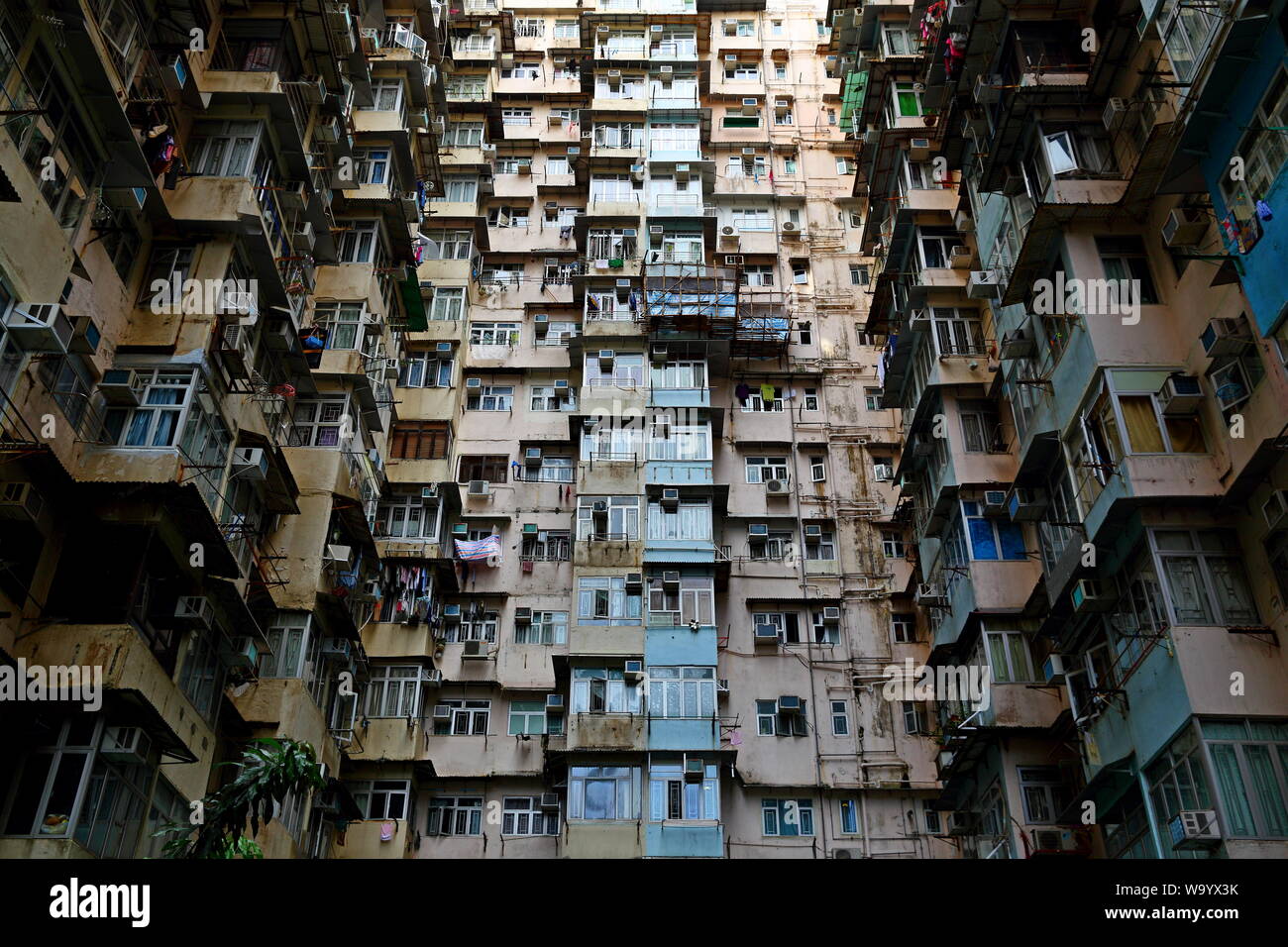 Old public populated housing estates in Hong Kong, China Stock Photo ...