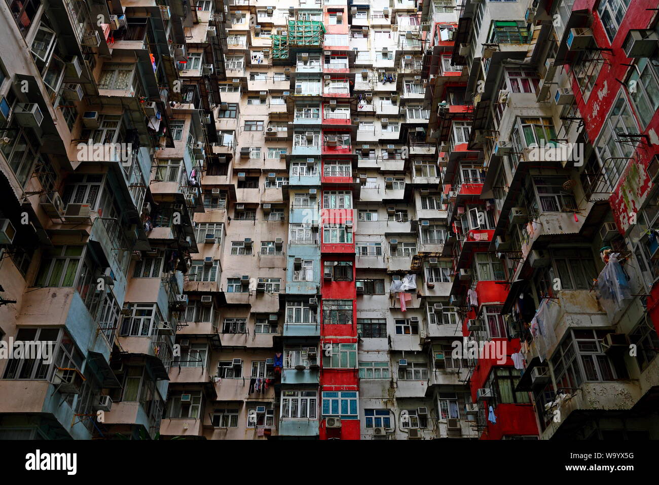 Old public populated housing estates in Hong Kong, China Stock Photo ...