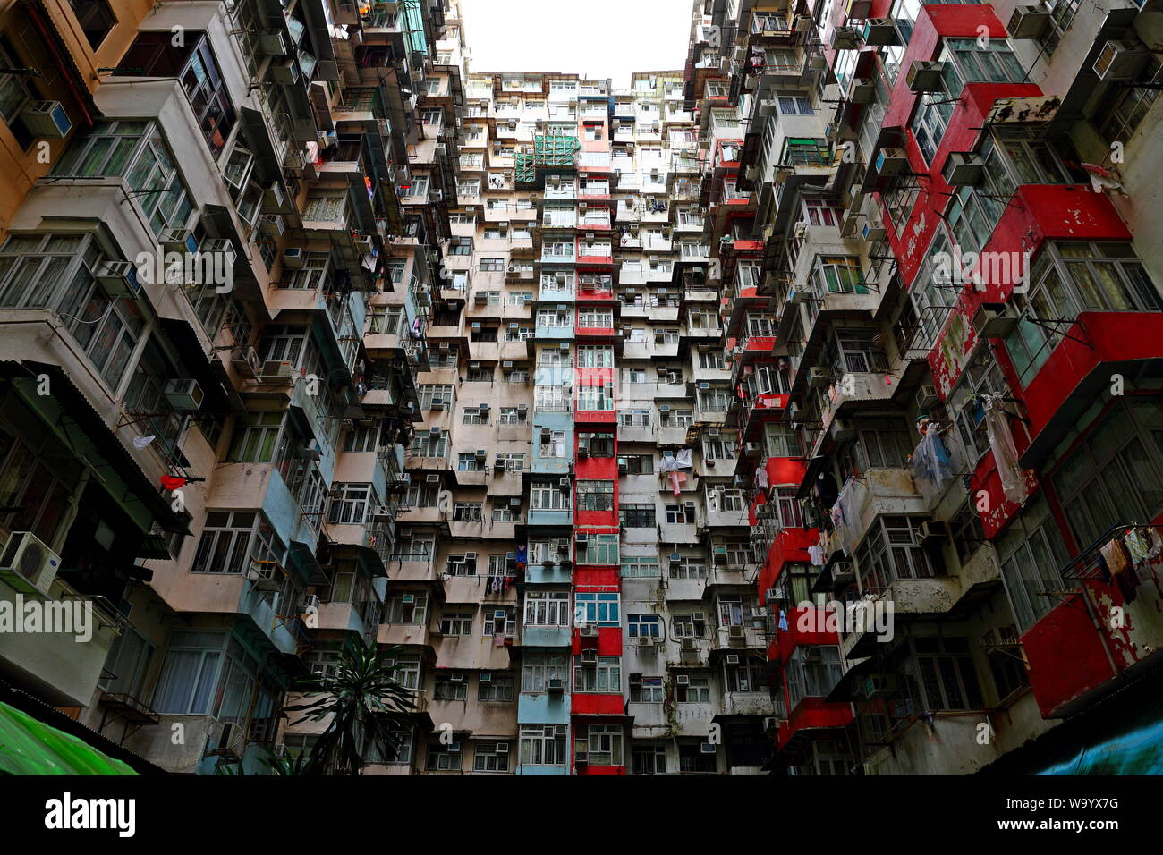 Old public populated housing estates in Hong Kong, China Stock Photo ...