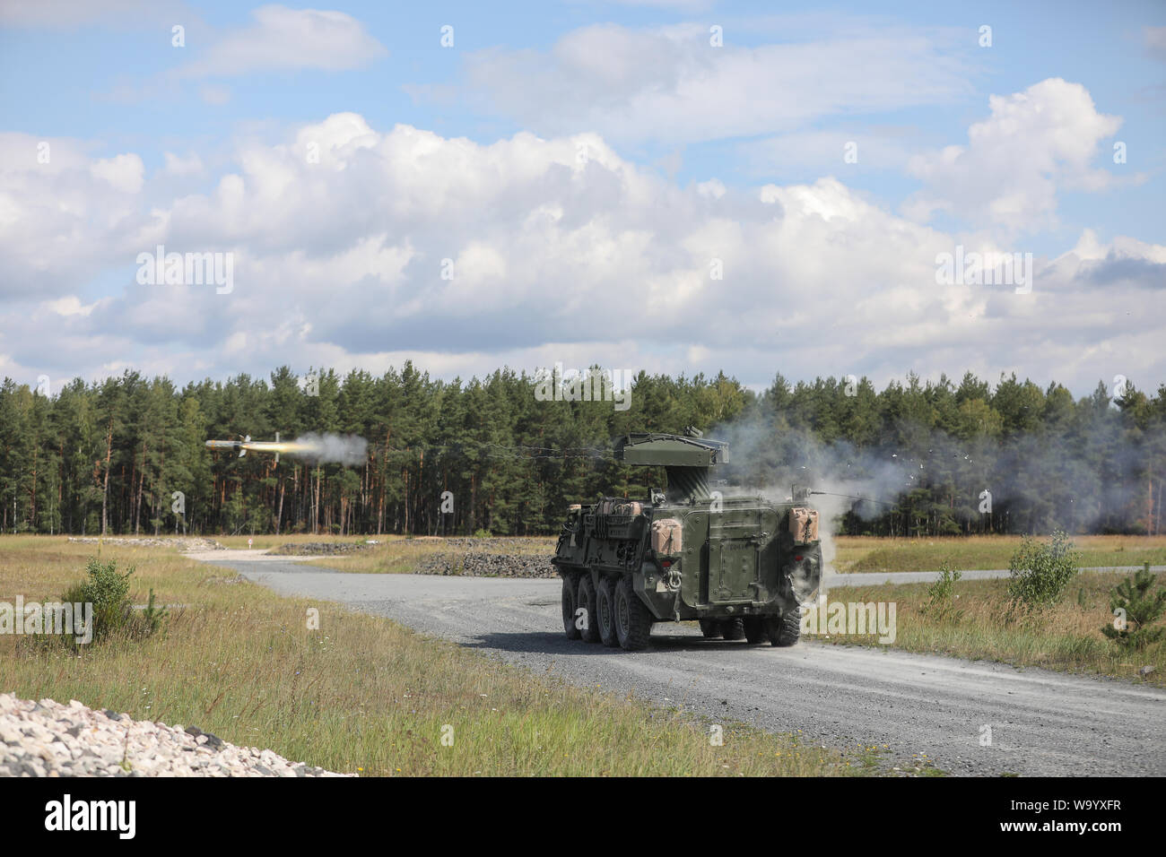 Quickstrike Troop, 4th Squadron, 2d Cavalry Regiment fires a tube ...