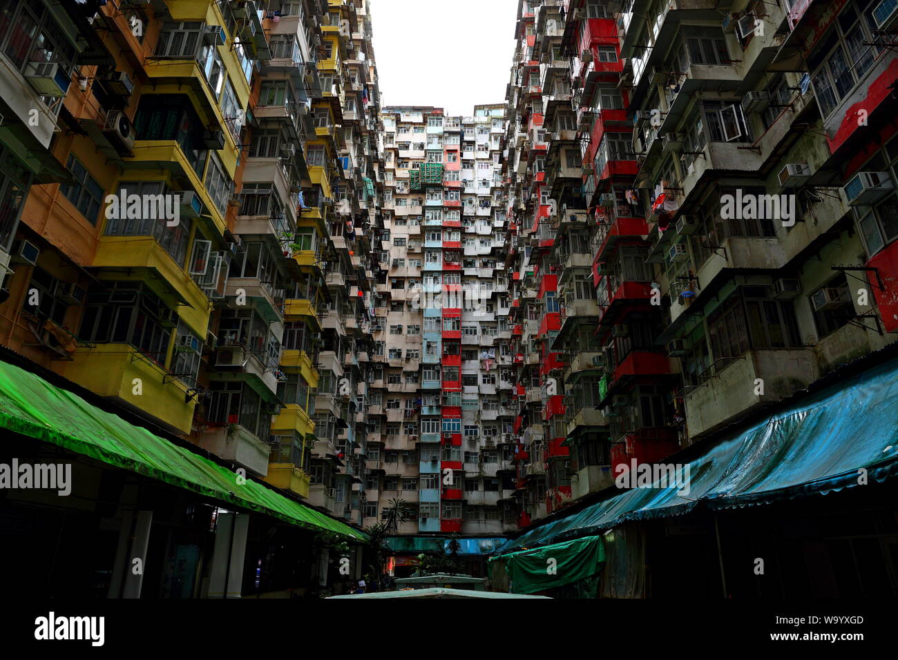 Old public populated housing estates in Hong Kong, China Stock Photo ...