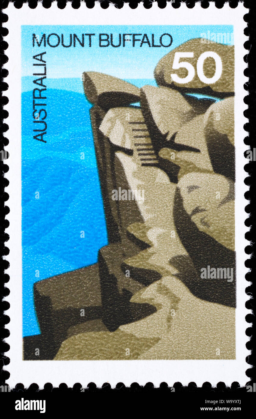 Mount Buffalo, postage stamp, Australia, 1976 Stock Photo - Alamy