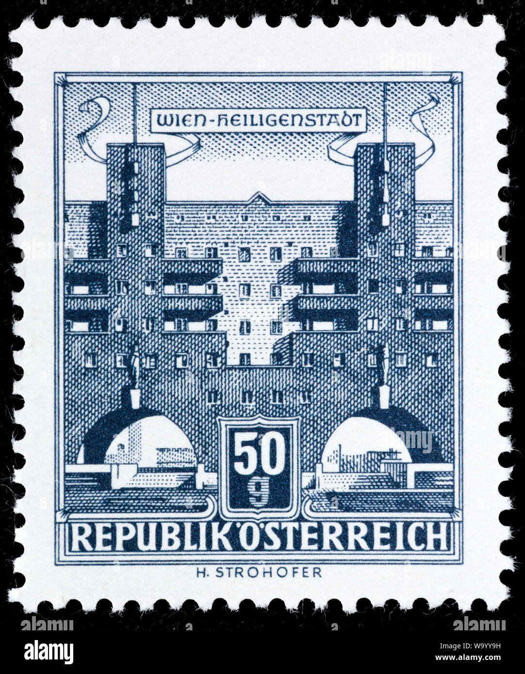 Vienna, Heiligenstadt, postage stamp, Austria, 1959 Stock Photo - Alamy