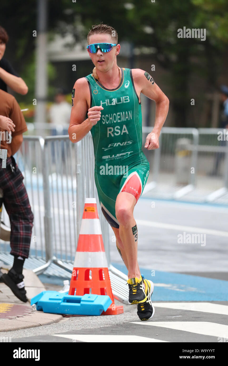 Odaiba, Tokyo, Japan. 16th Aug, 2019. Henri Schoeman (RSA) Triathlon ...