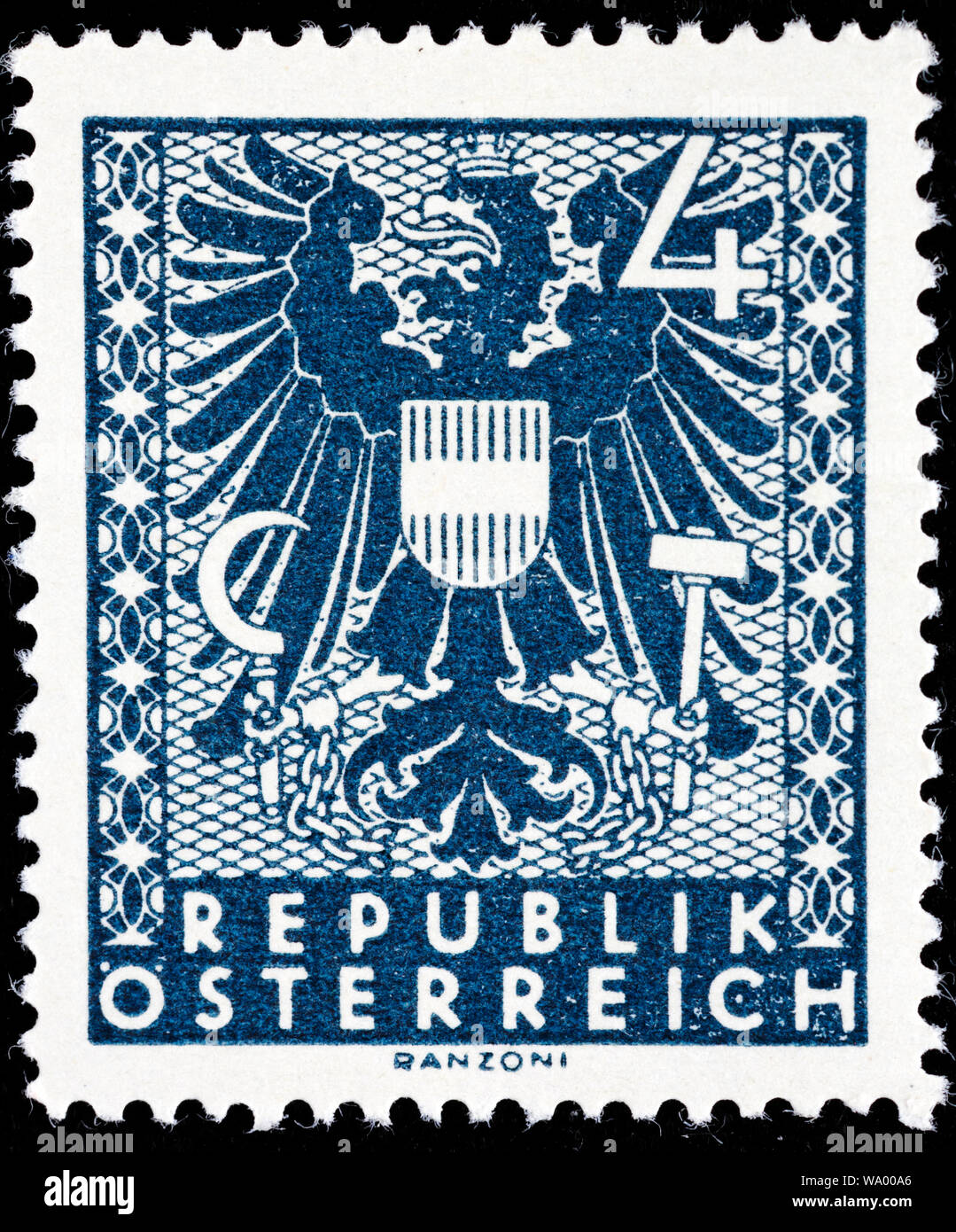 Coat of arms, postage stamp, Austria, 1945 Stock Photo - Alamy