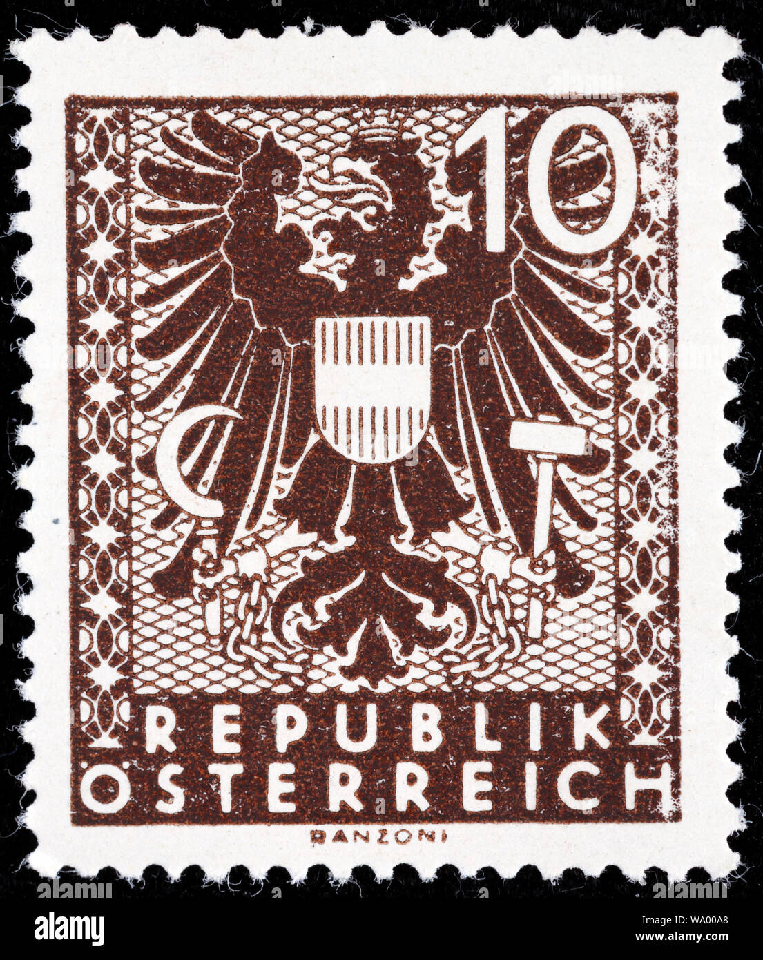 Coat of arms, postage stamp, Austria, 1945 Stock Photo - Alamy