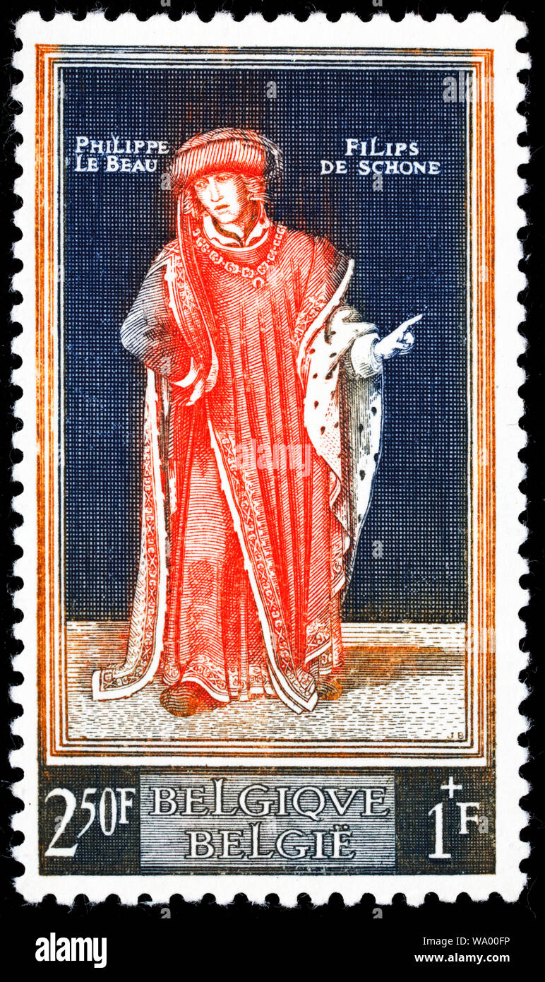 Philip Handsome, Duke of Burgundy, postage stamp, Belgium, 1959 Stock ...