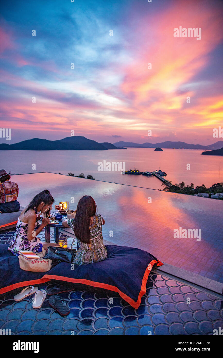 Phuket sunset views from baba nest beach club, in Thailand Stock Photo ...