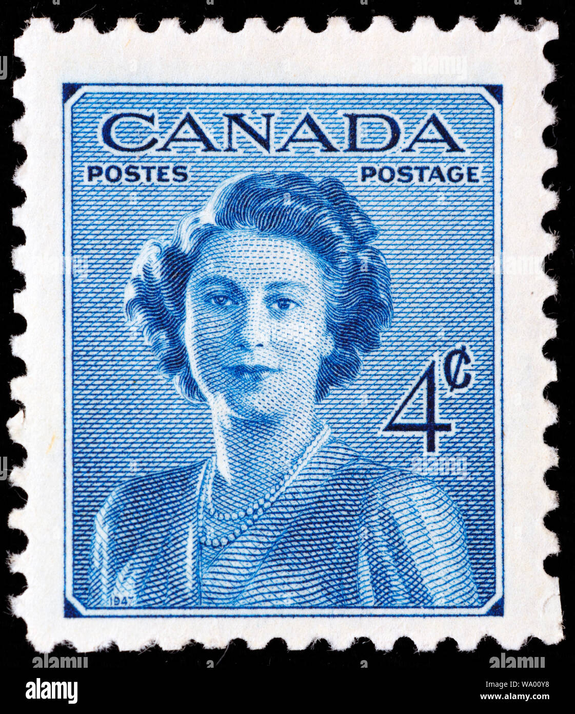 Princess Elizabeth, postage stamp, Canada, 1948 Stock Photo - Alamy