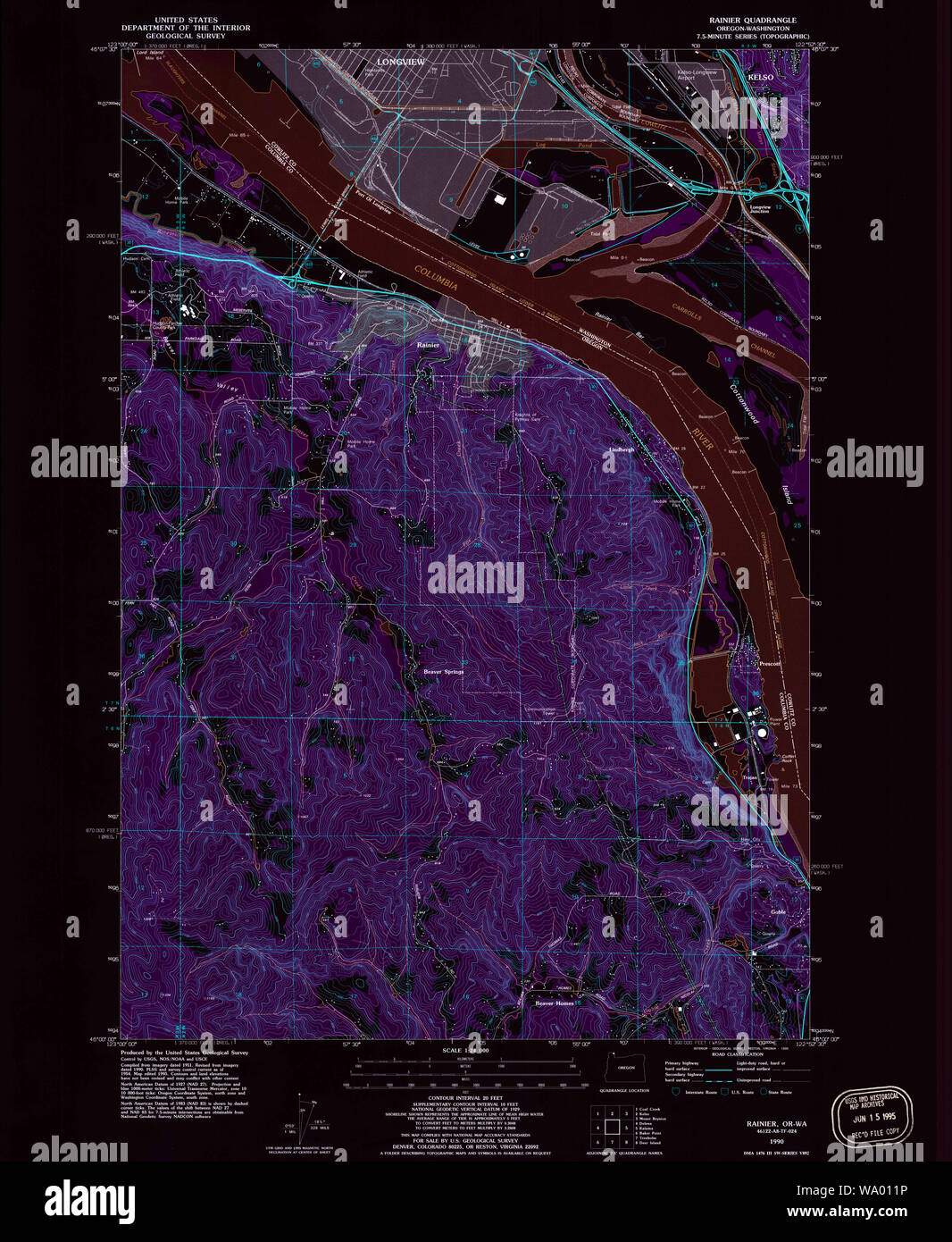 Map of rainier oregon hi-res stock photography and images - Alamy
