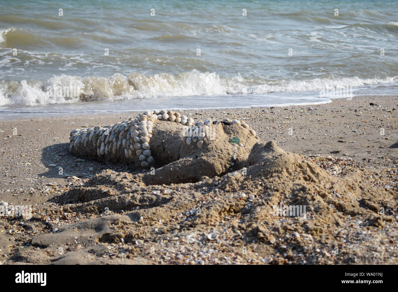 Mermaid Sand Sculpture On Beach High Resolution Stock Photography and ...