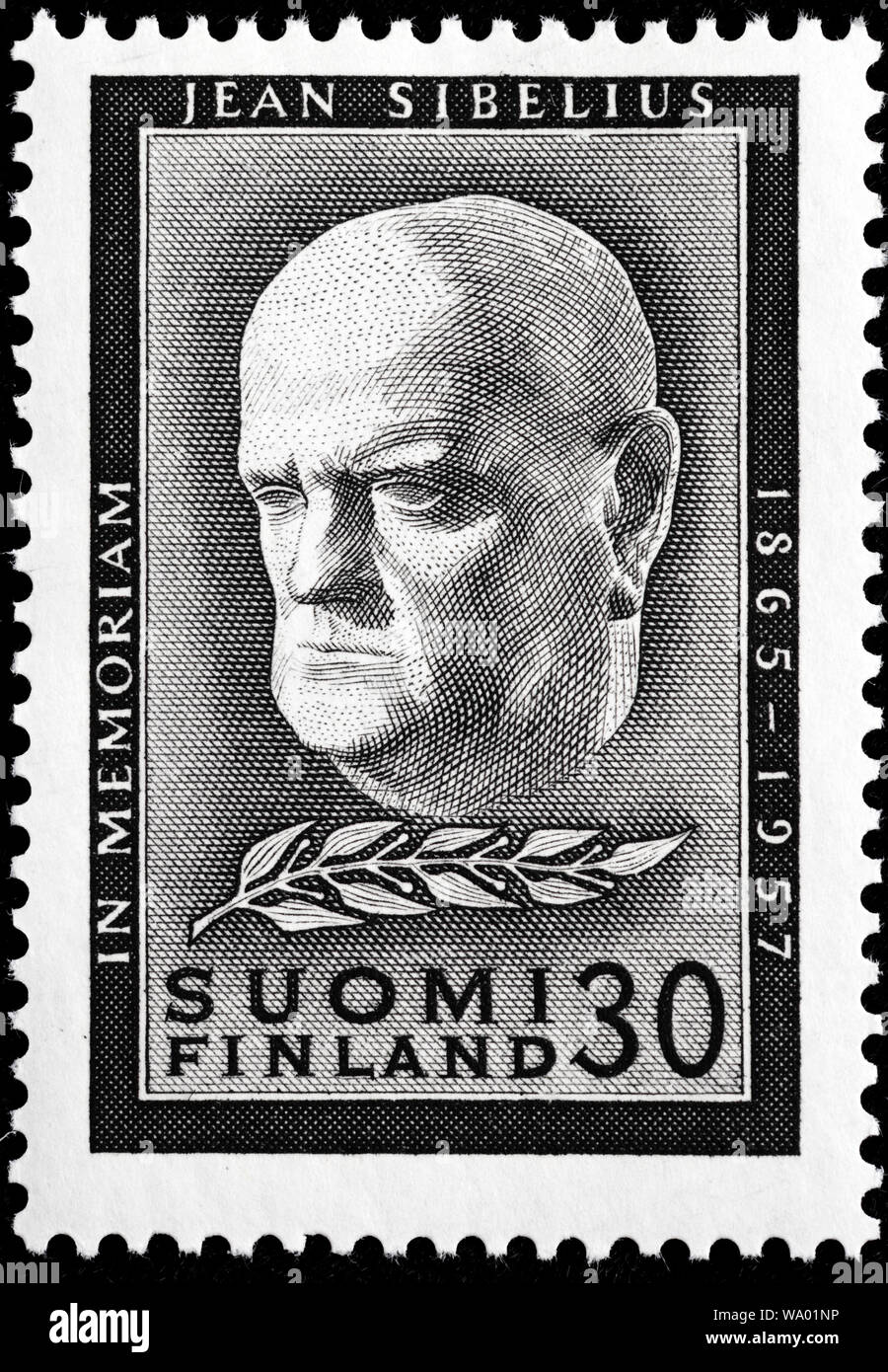 Jean Sibelius (1865-1957), Finnish composer, violinist, postage stamp ...