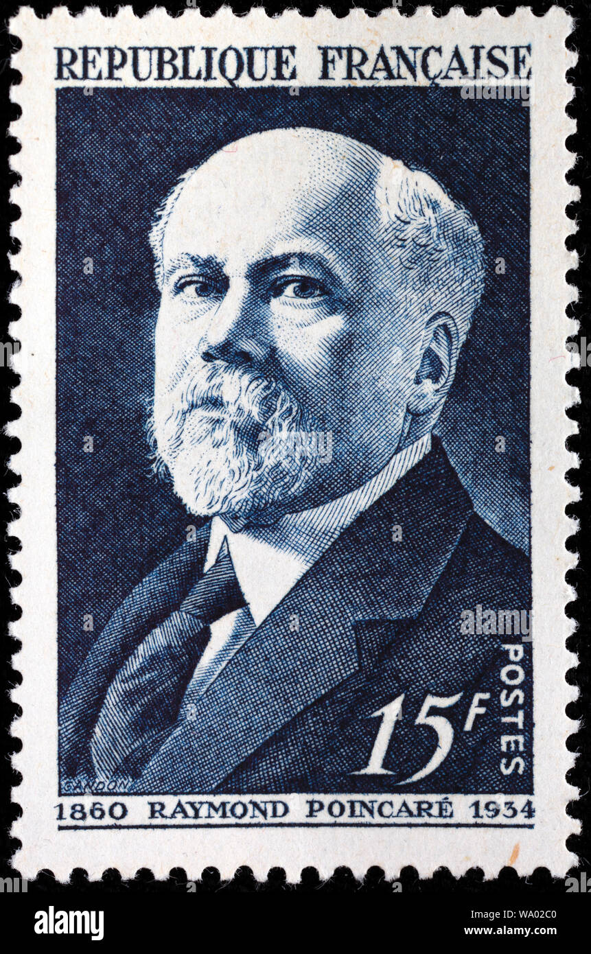 Raymond Poincare (1860-1934), postage stamp, France, 1950 Stock Photo ...