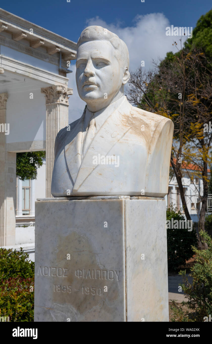 Bust of Loizos Philippou in Georgiou Griva Digeni Avenue, Paphos ...