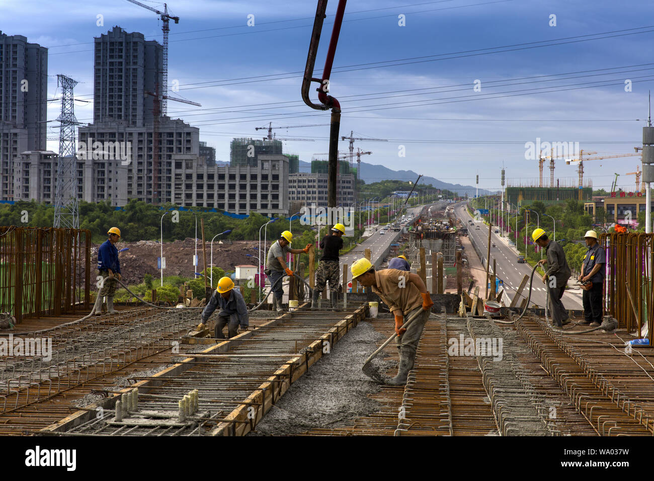 Construction of chongqing light rail transit line 5 Stock Photo - Alamy
