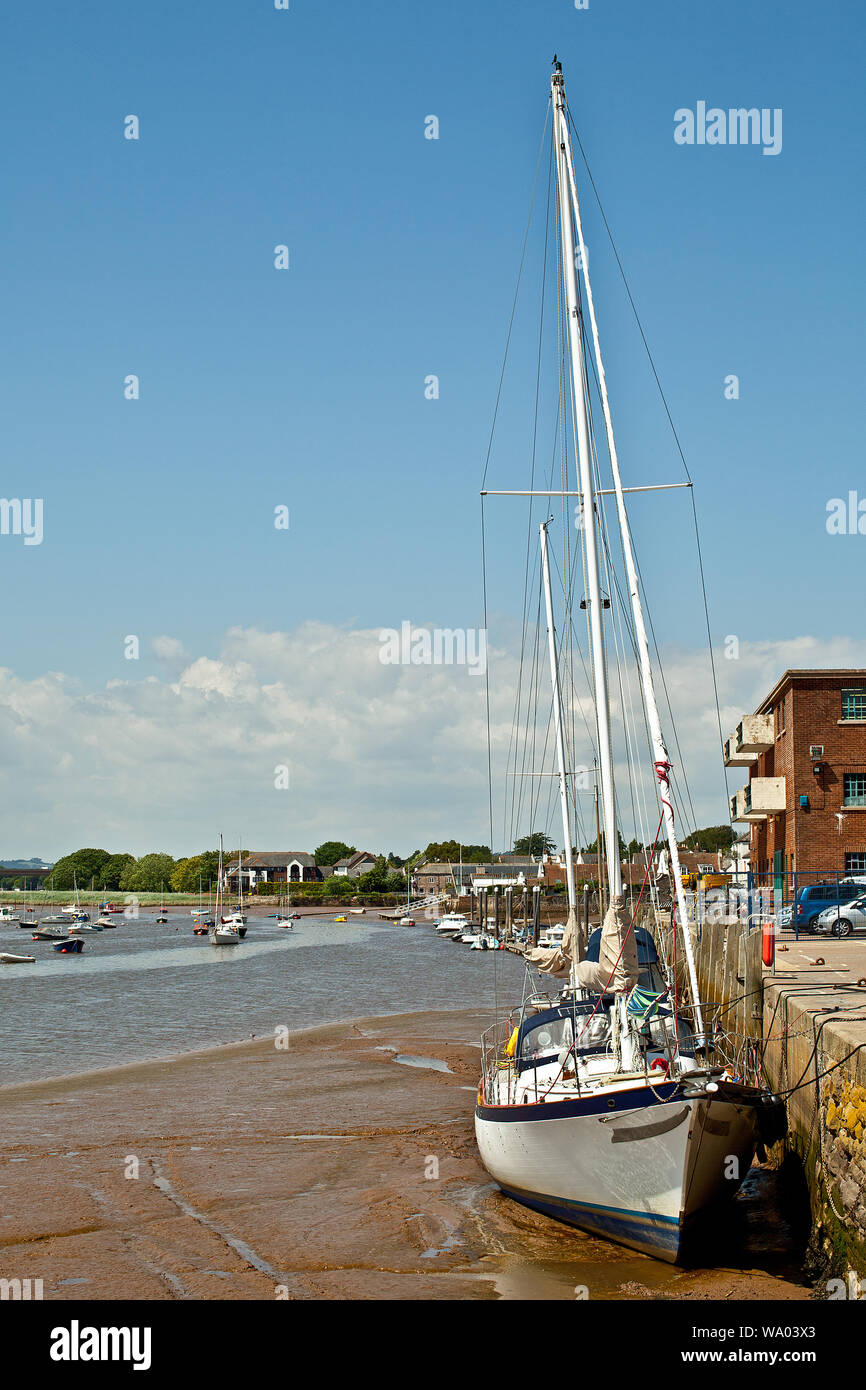 Yacht at Topsham Quay Stock Photo - Alamy
