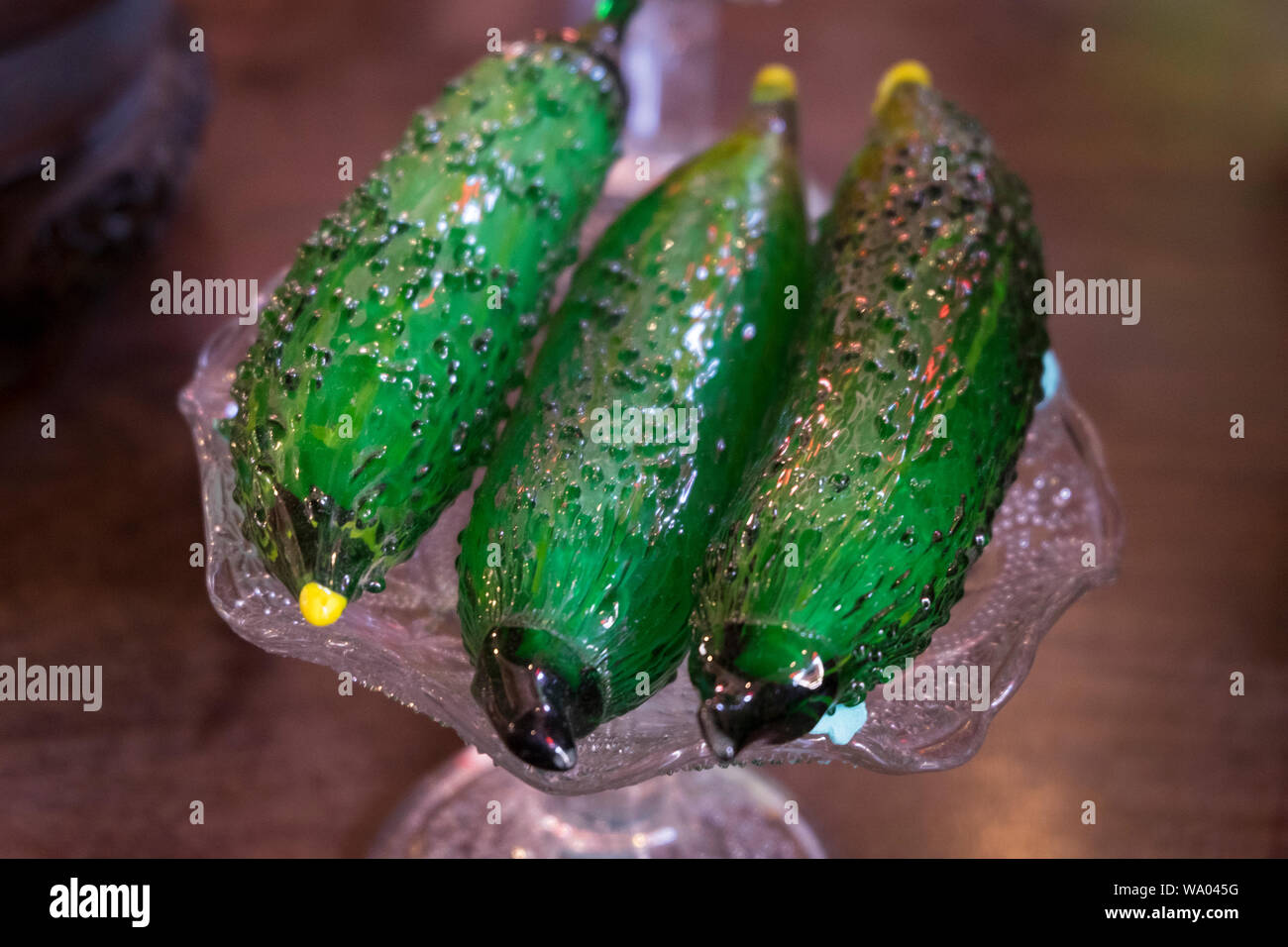Glass decorative cucumbers in a sitting room of the oppulent Pinang ...