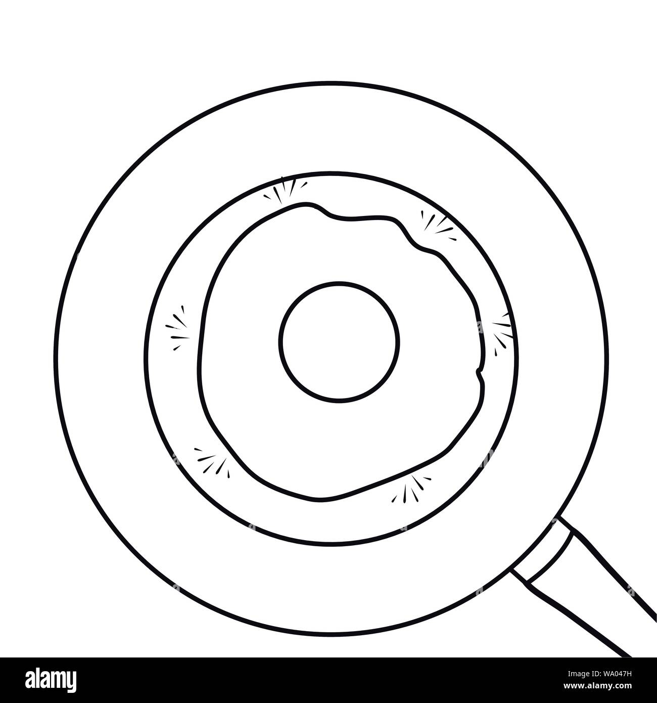 saucepan fried eggs preparation cooking vector illustration Stock ...