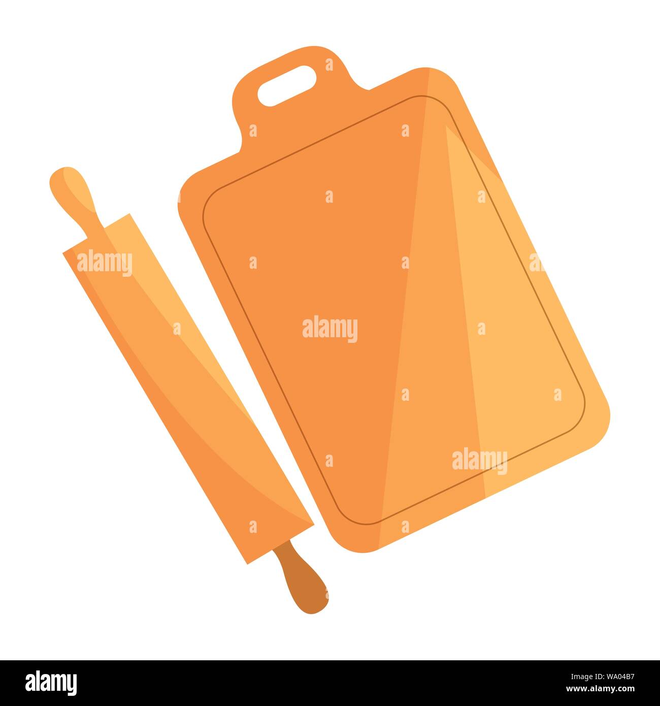 rolling pin cutting board preparation cooking vector illustration Stock ...