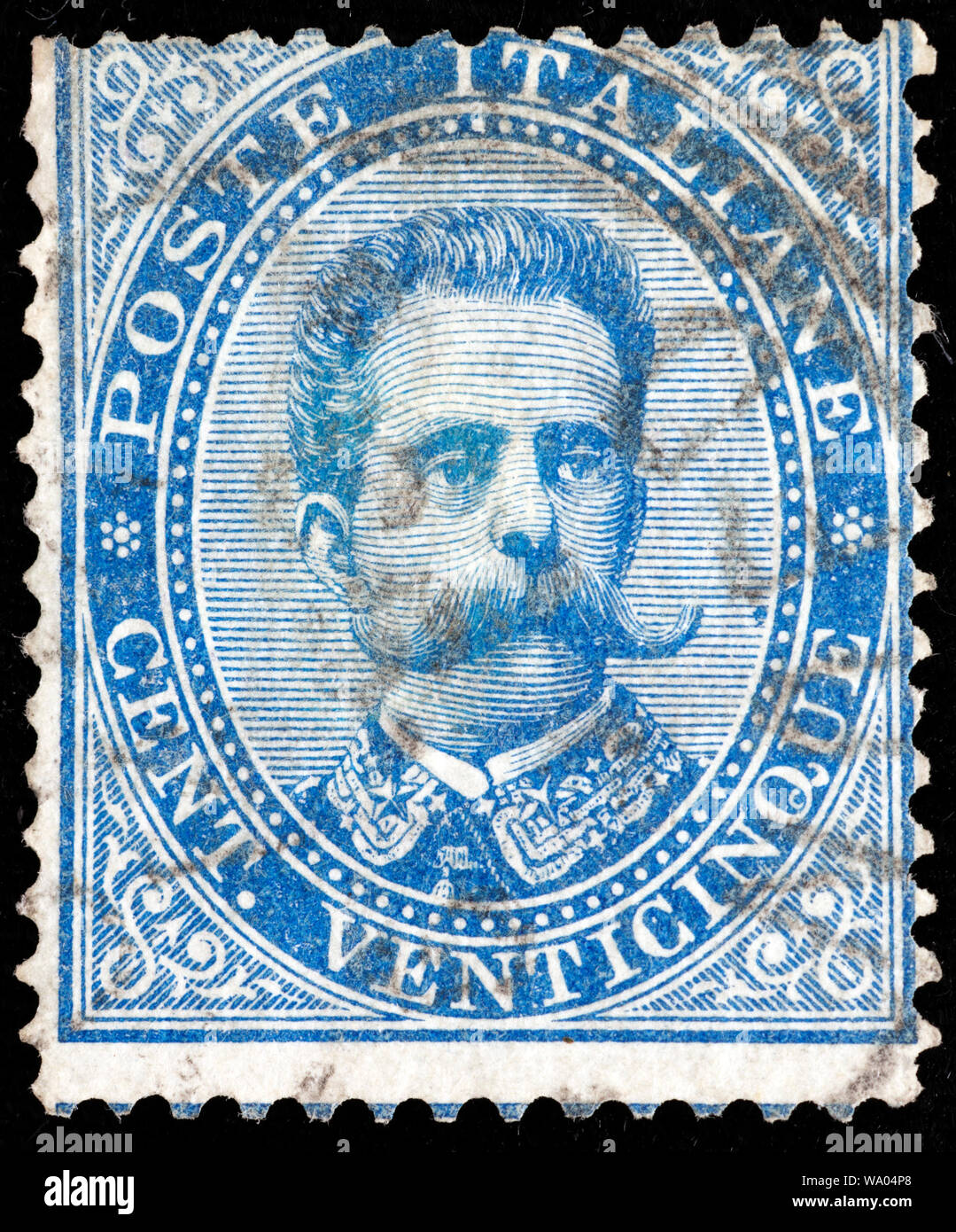 Umberto I King of Italy (1878-1900), postage stamp, Italy, 1879 Stock ...