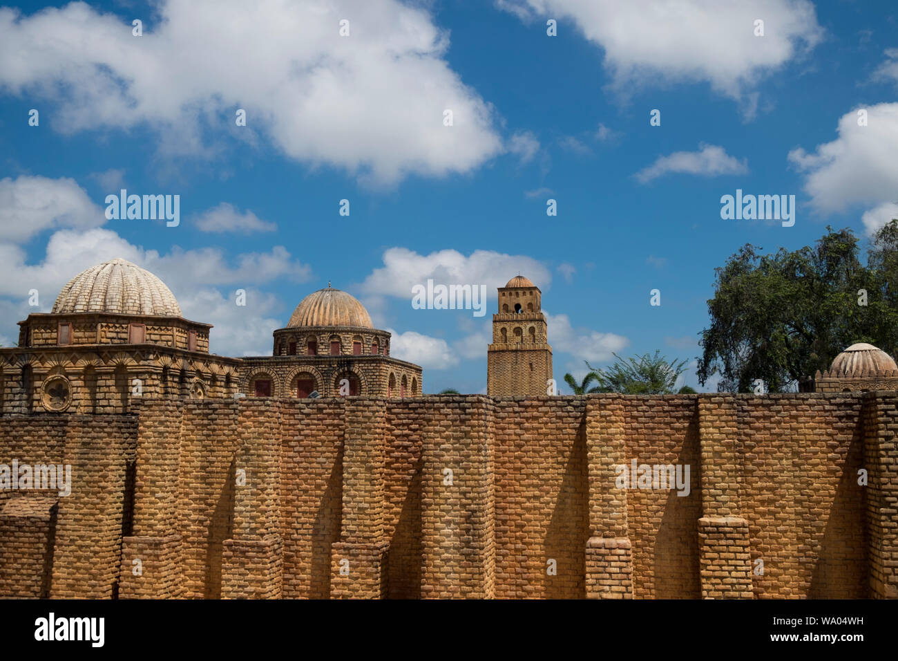 A scale model of the he Great Mosque of Qairawan in Tunisia at the ...