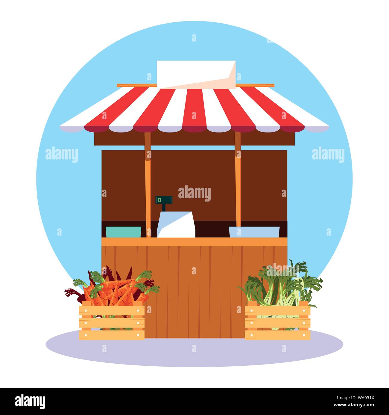 stall kiosk of store fresh vegetables vector illustration design Stock ...