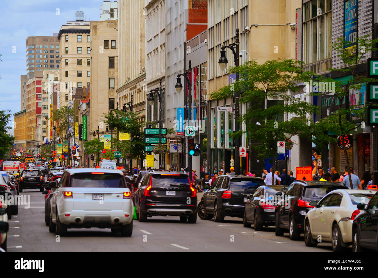 Montreal,Quebec,Canada,August 14,2019.St-Catherine street main shopping ...