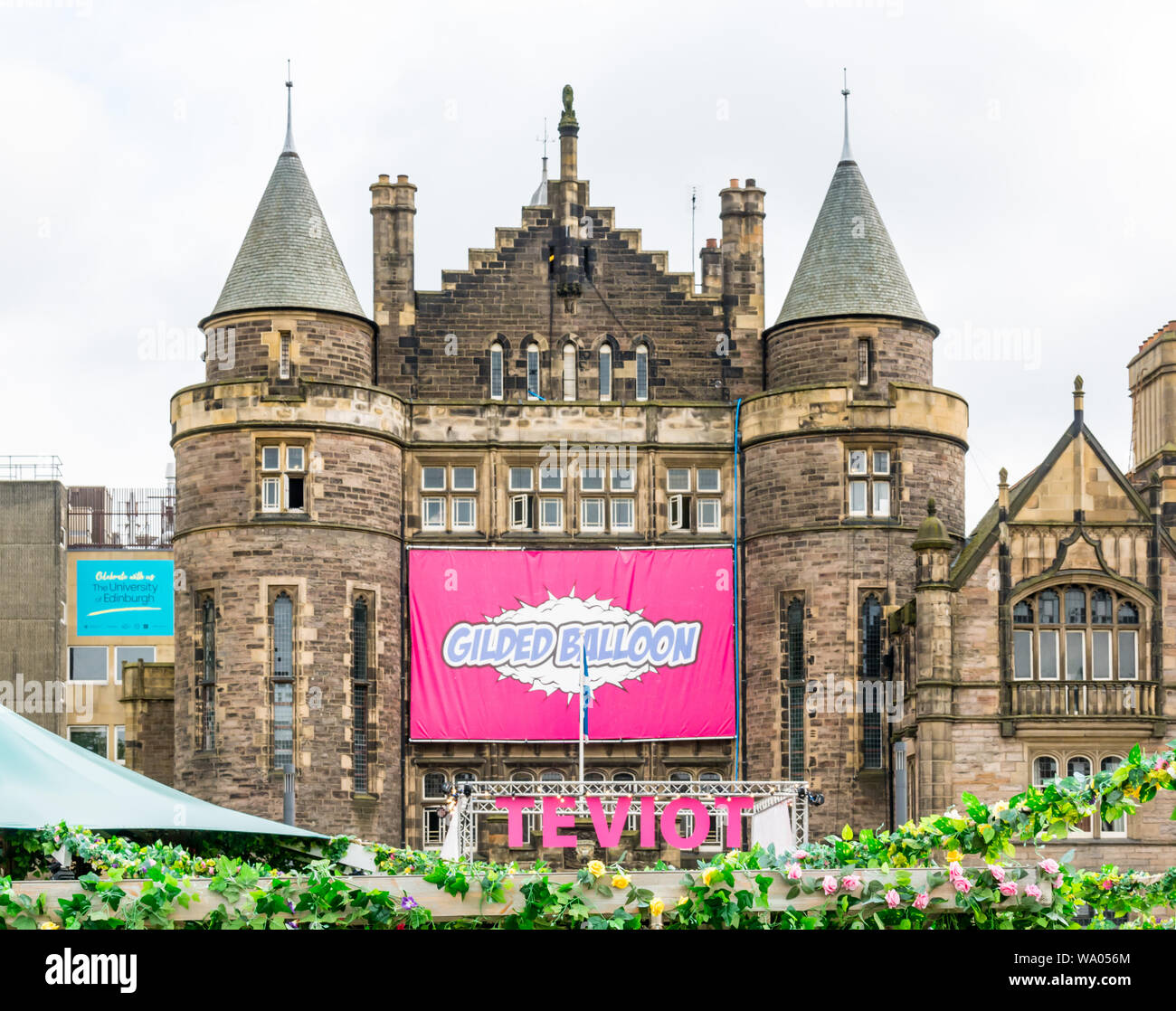 Teviot Row House, Gilded Balloon during Fringe festival, Bristo Square, Edinburgh, Scotland, UK ...