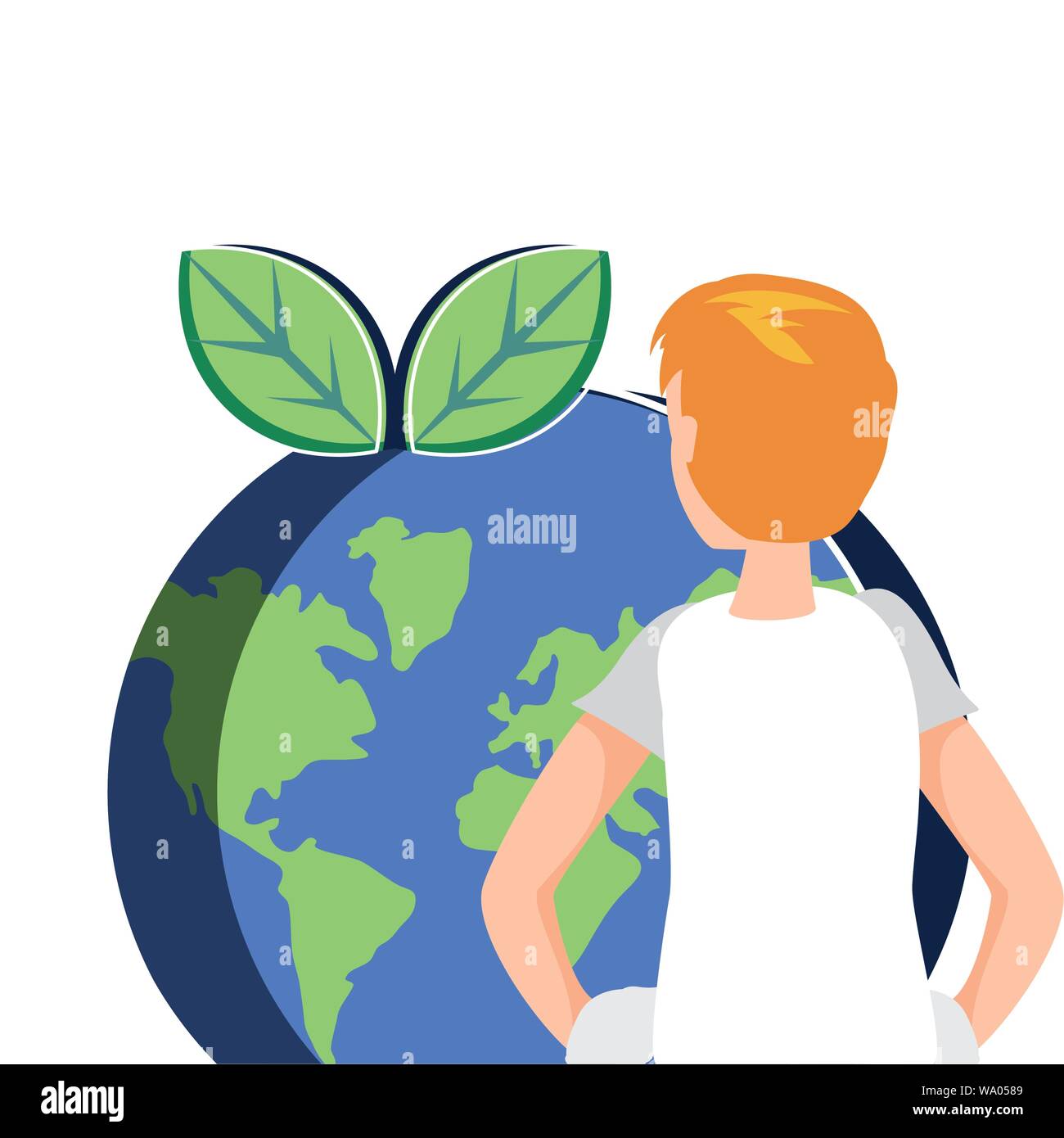 Planet sphere and man avatar design, Continent earth world globe ocean ...