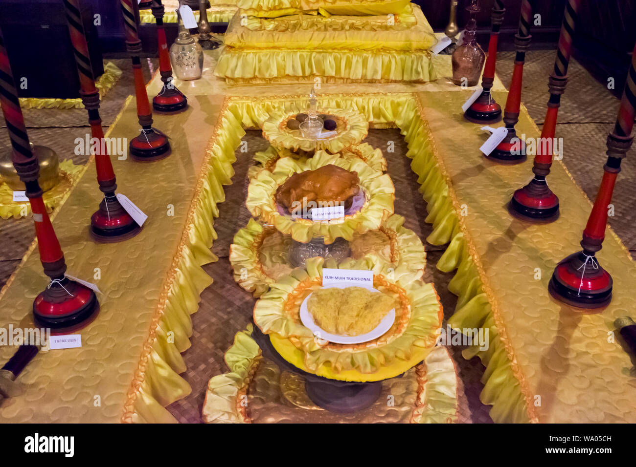 Dining hall, set for a celebration feast at the Jahar Palace, former ...