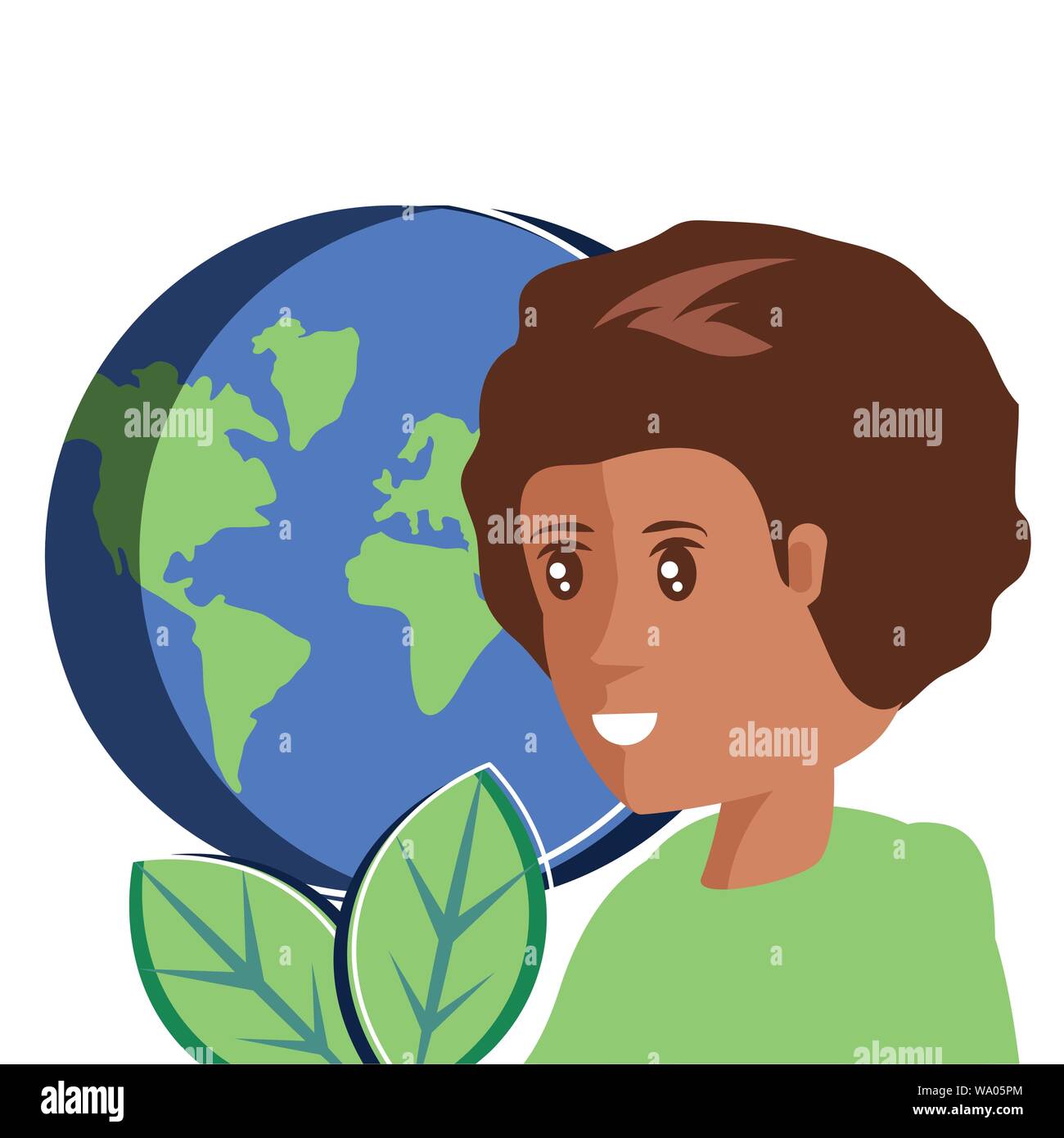 Planet sphere and woman avatar design, Continent earth world globe ...