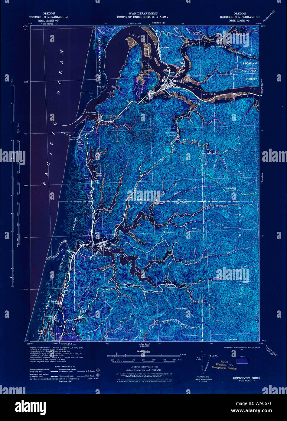 Reedsport map hi-res stock photography and images - Alamy