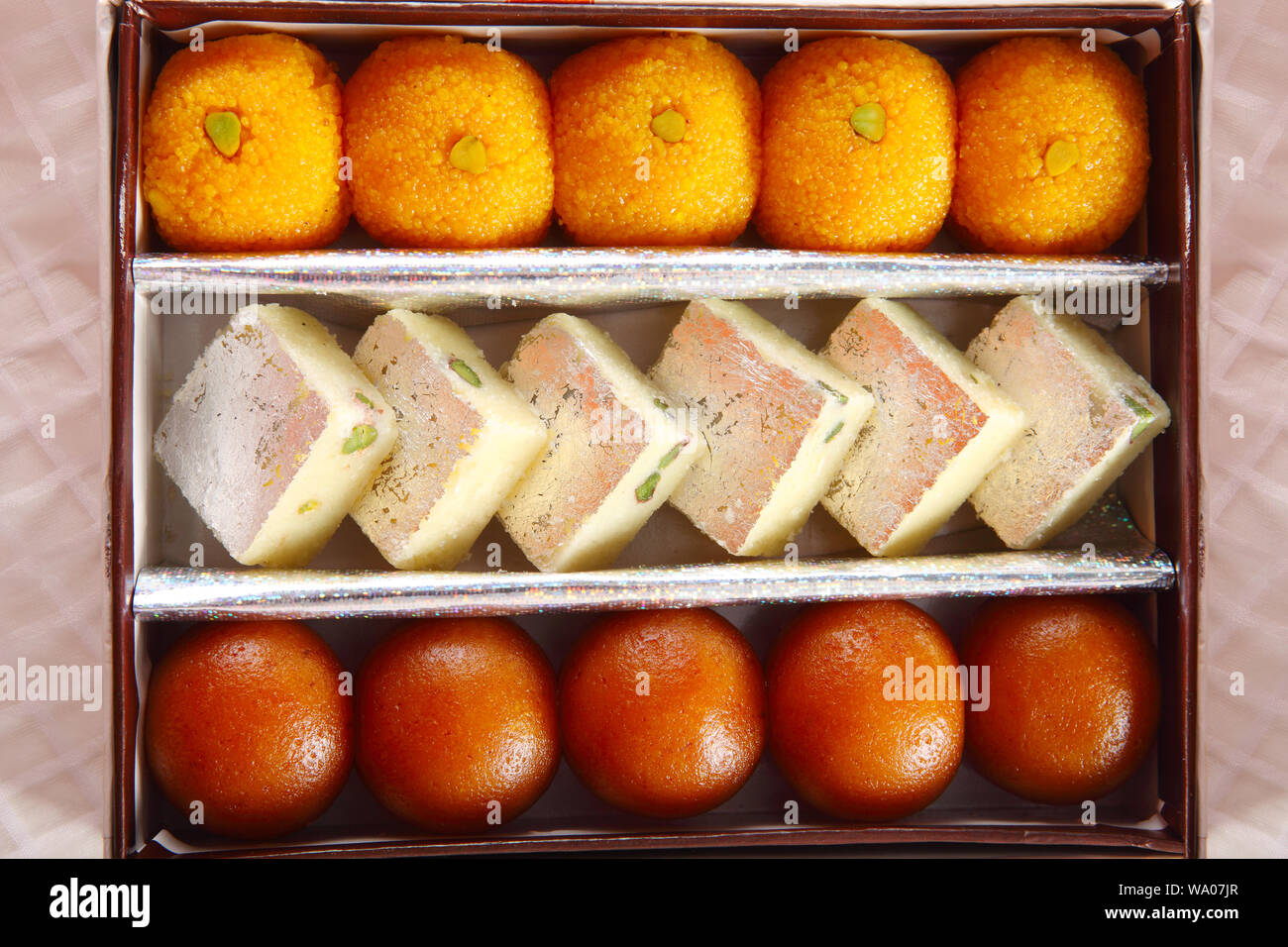 Box of Indian sweets Stock Photo - Alamy