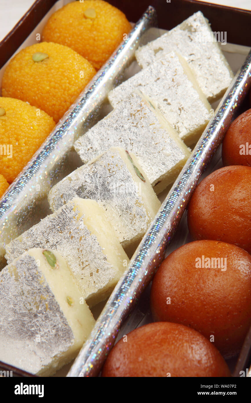 Close up of Indian sweets Stock Photo - Alamy