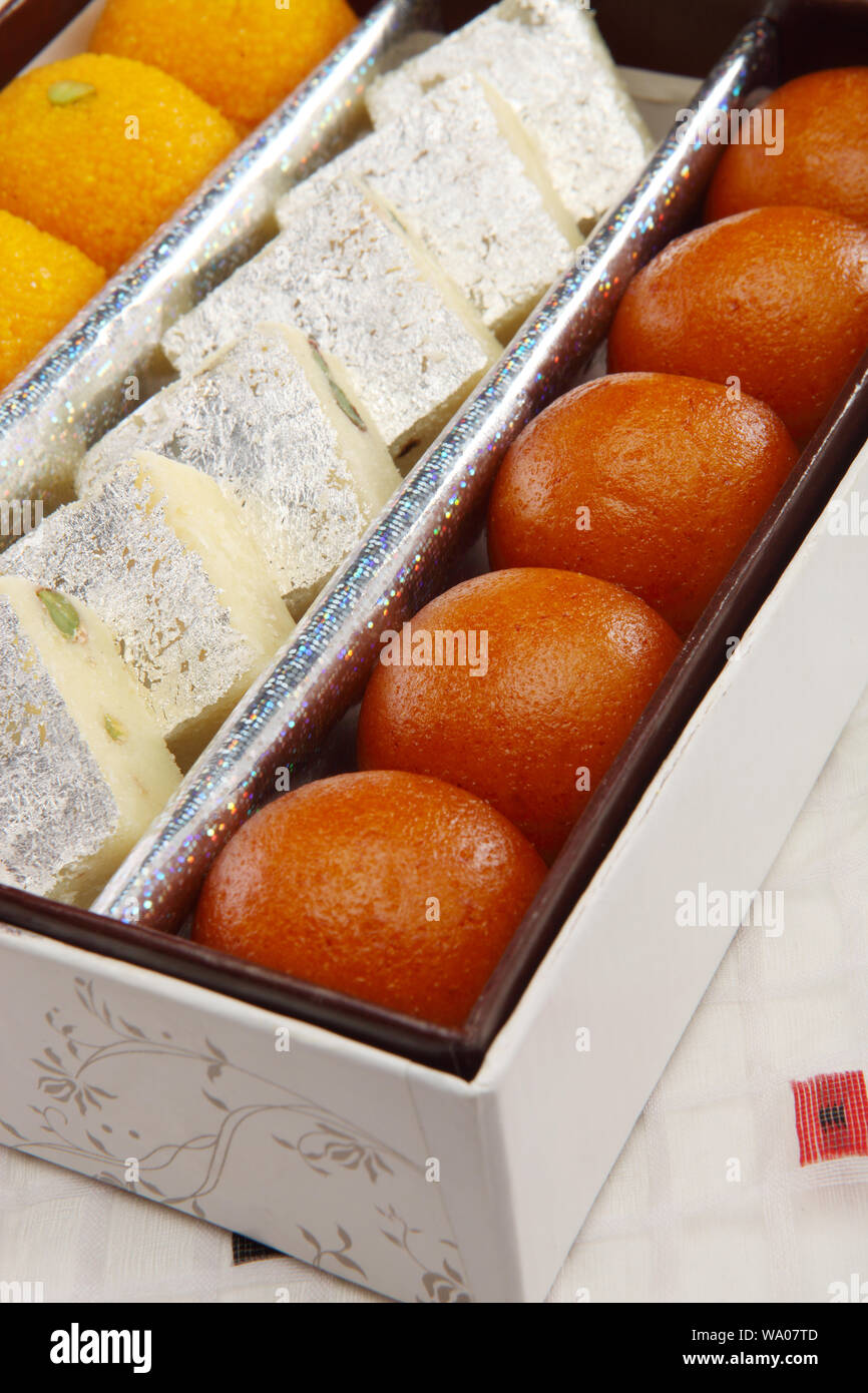 Close up of Indian sweets Stock Photo - Alamy