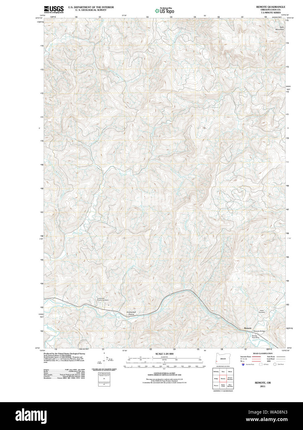Map of remote oregon hi-res stock photography and images - Alamy