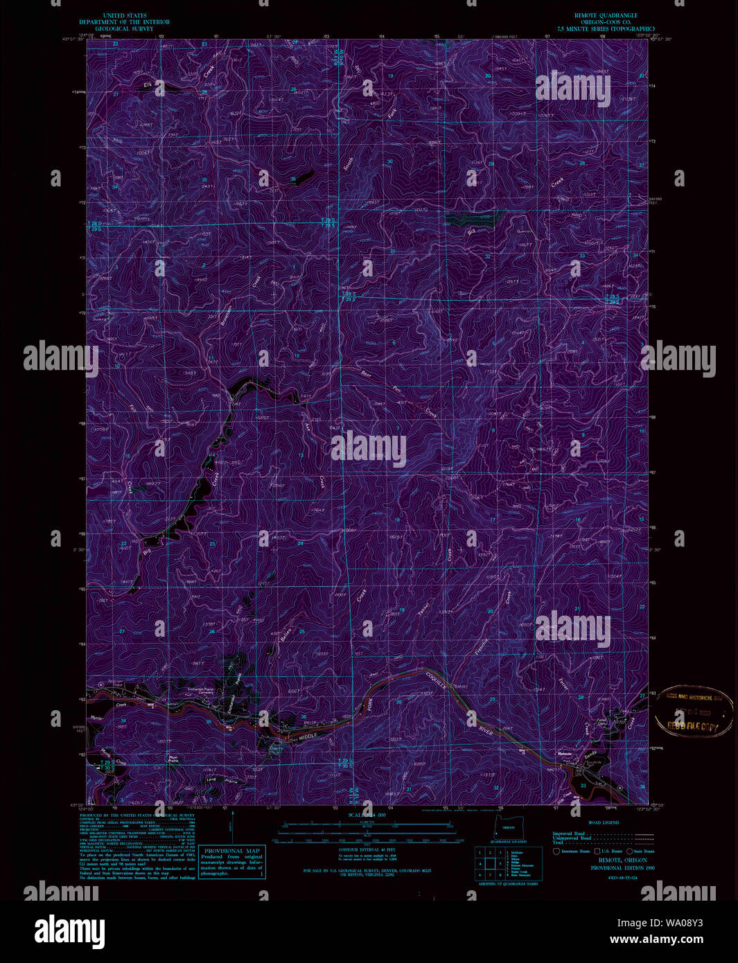 Map of remote oregon hi-res stock photography and images - Alamy
