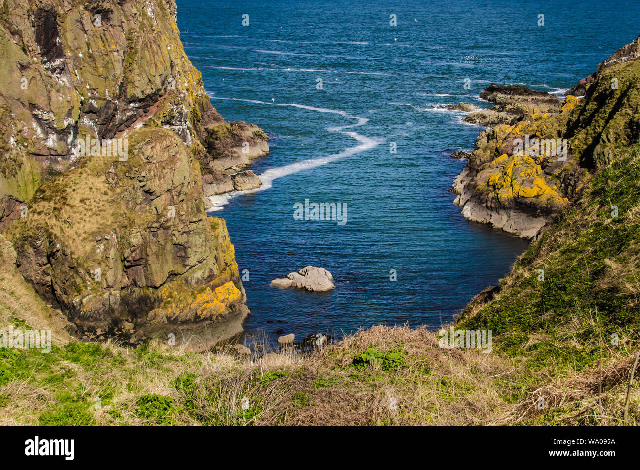 Longhaven Cliffs in Buchan, near Peterhead. Aberdeenshire, Scotland, UK ...