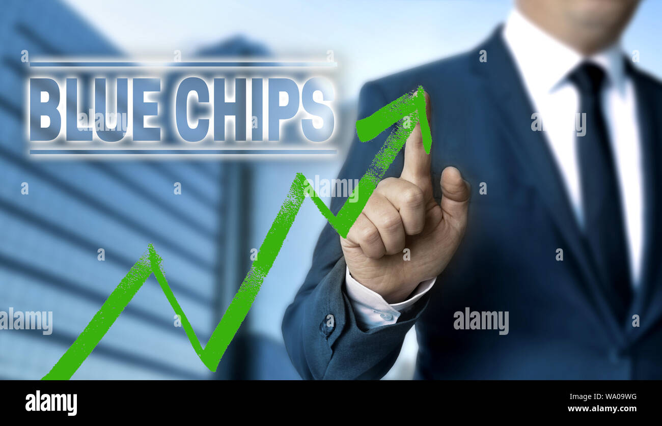 Blue chips concept is shown by businessman Stock Photo - Alamy