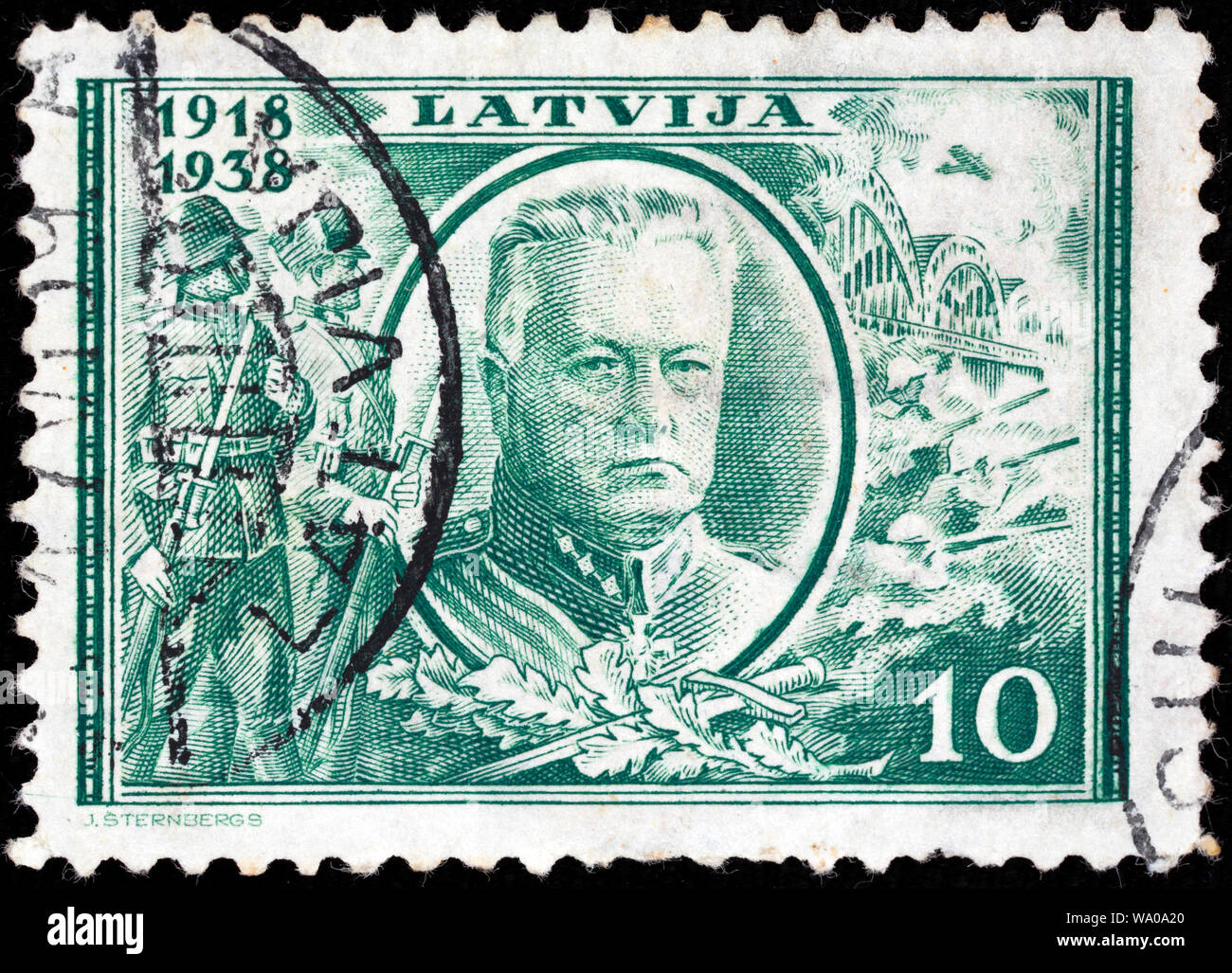 20th anniversary of the Republic, Karlis Ulmanis, first Prime Minister ...