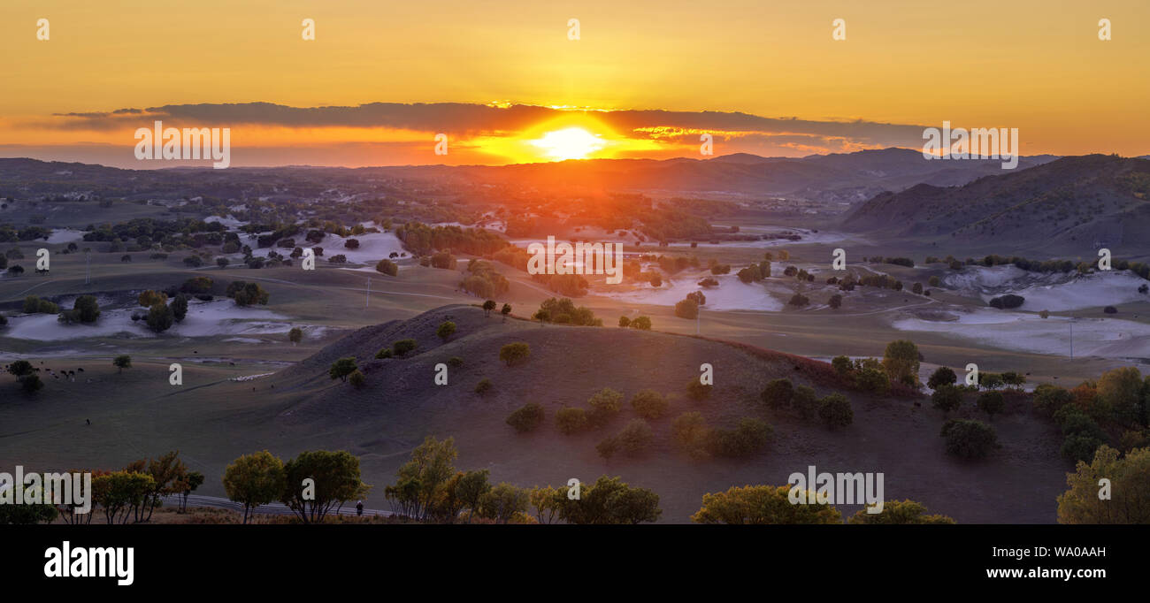 Inner Mongolia bashang sunset Stock Photo - Alamy