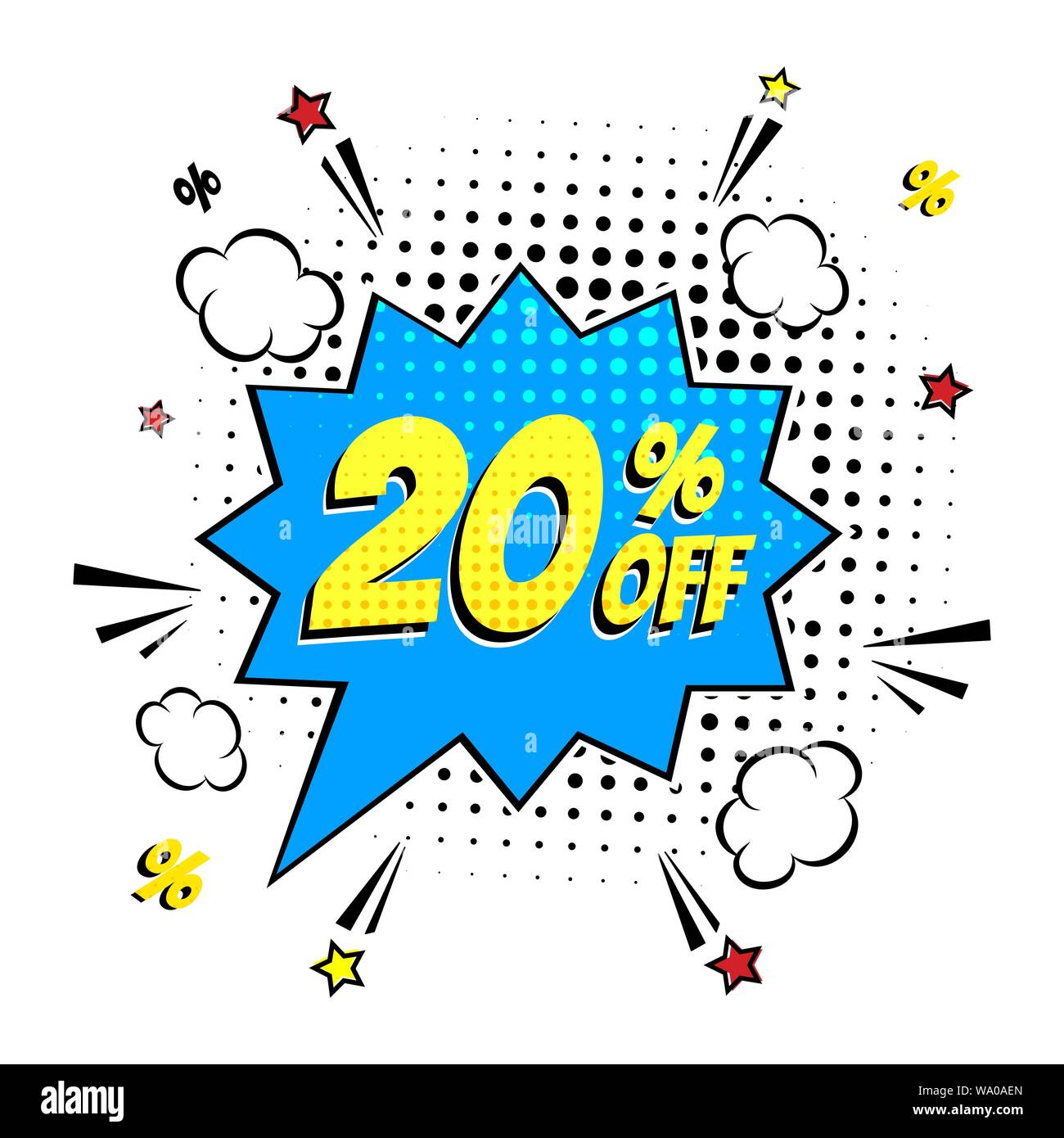 Sale comic lettering vector cartoon illustration in retro pop art hi ...