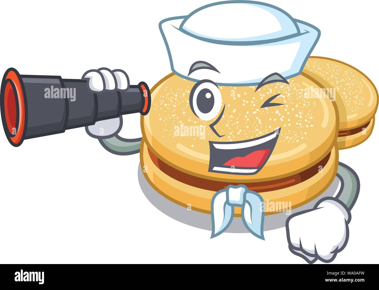 Sailor with binocular alfajores are baked in character ovens Stock ...